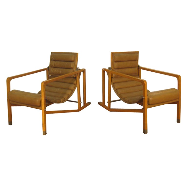Pair Eileen Gray "Transat" Chairs For Sale at 1stDibs