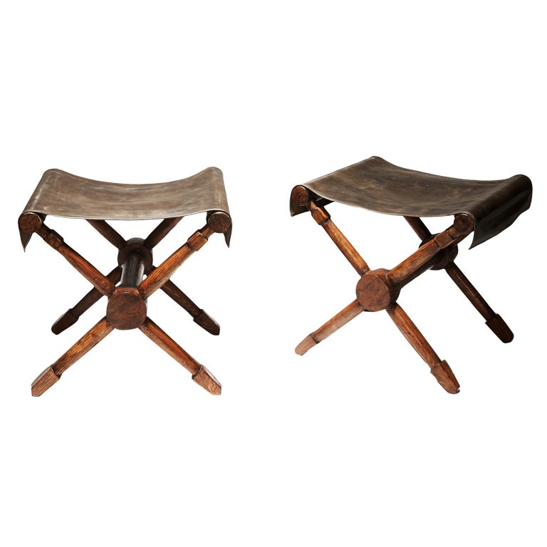 Pair of "Rodo" benches by Paul Rodocanachi for Jean-Michel Frank For ...