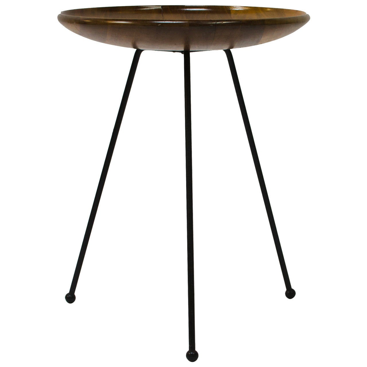 Mid-Century Iron and Wood Catch-All Table at 1stDibs