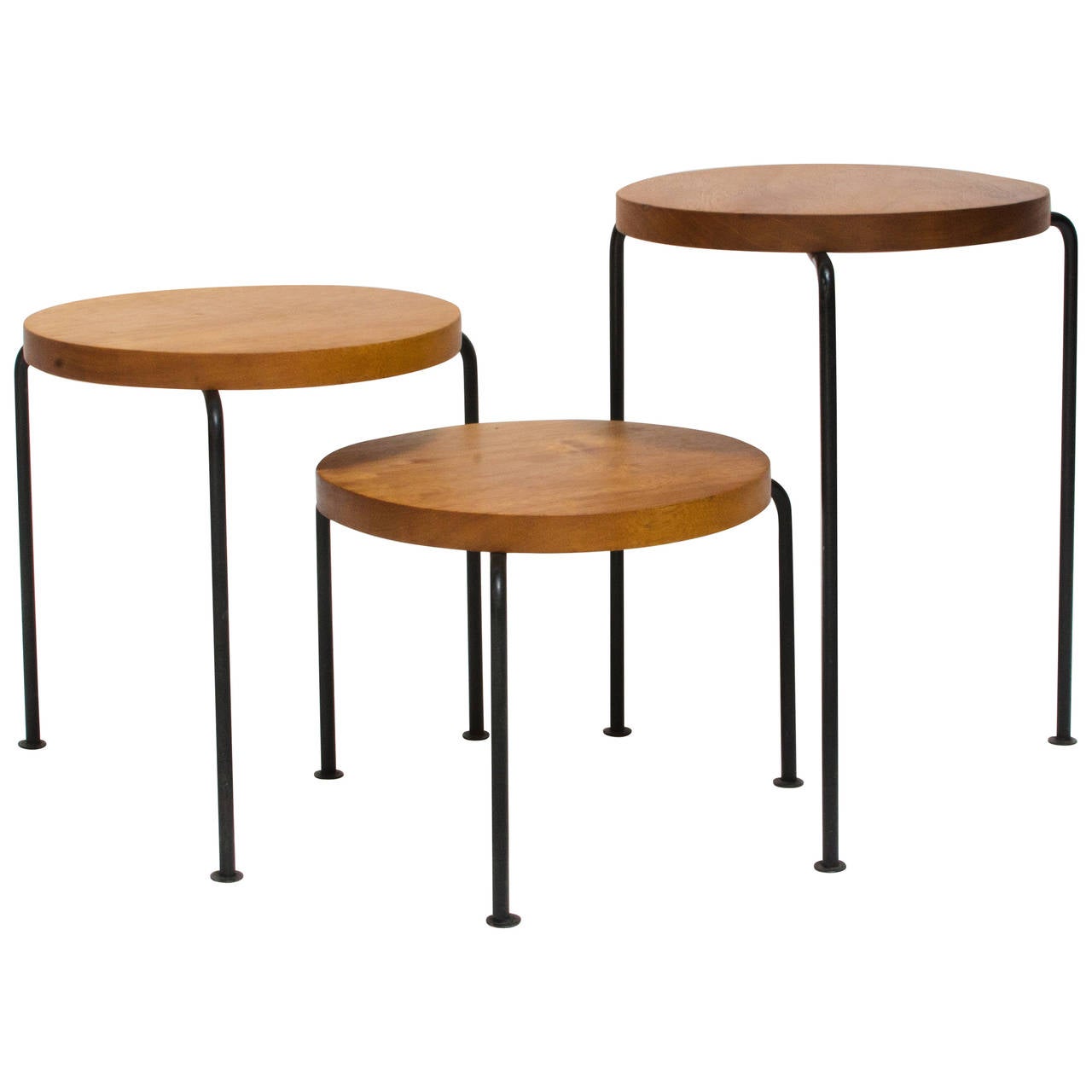 Luther Conover Iron Stacking Stools 1950s For Sale at 1stDibs