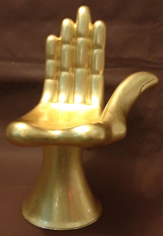 Guilded "Hand Chair by Pedro Friedeberg gold leaf on Fiberglass at 1stDibs