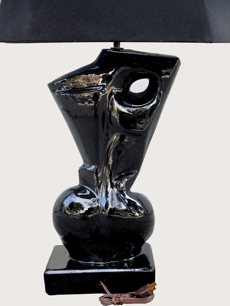 Human Body Cubist Lacquered Ceramic Table Lamp at 1stDibs