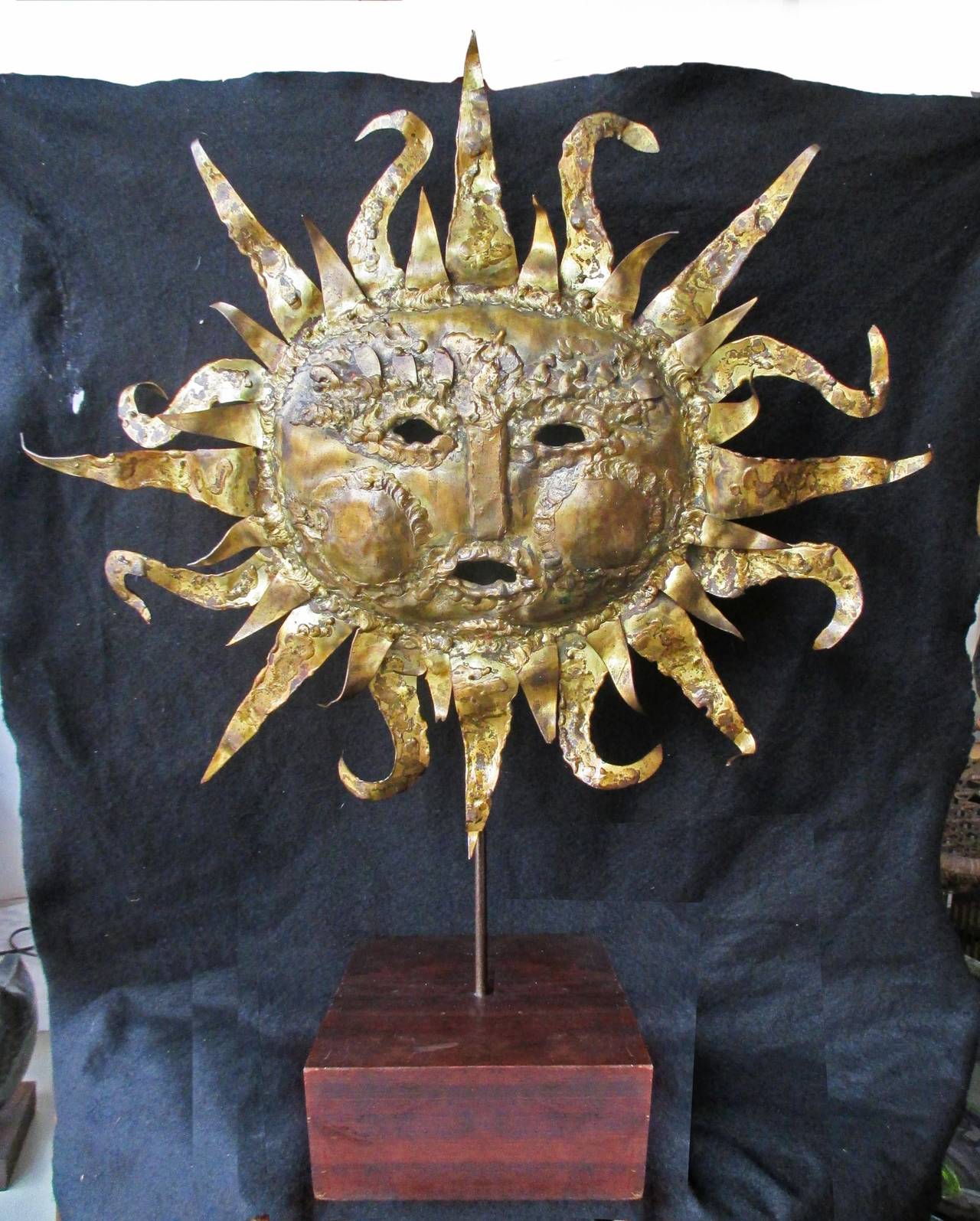 Brass Sun Sculpture Emaus Signed at 1stDibs