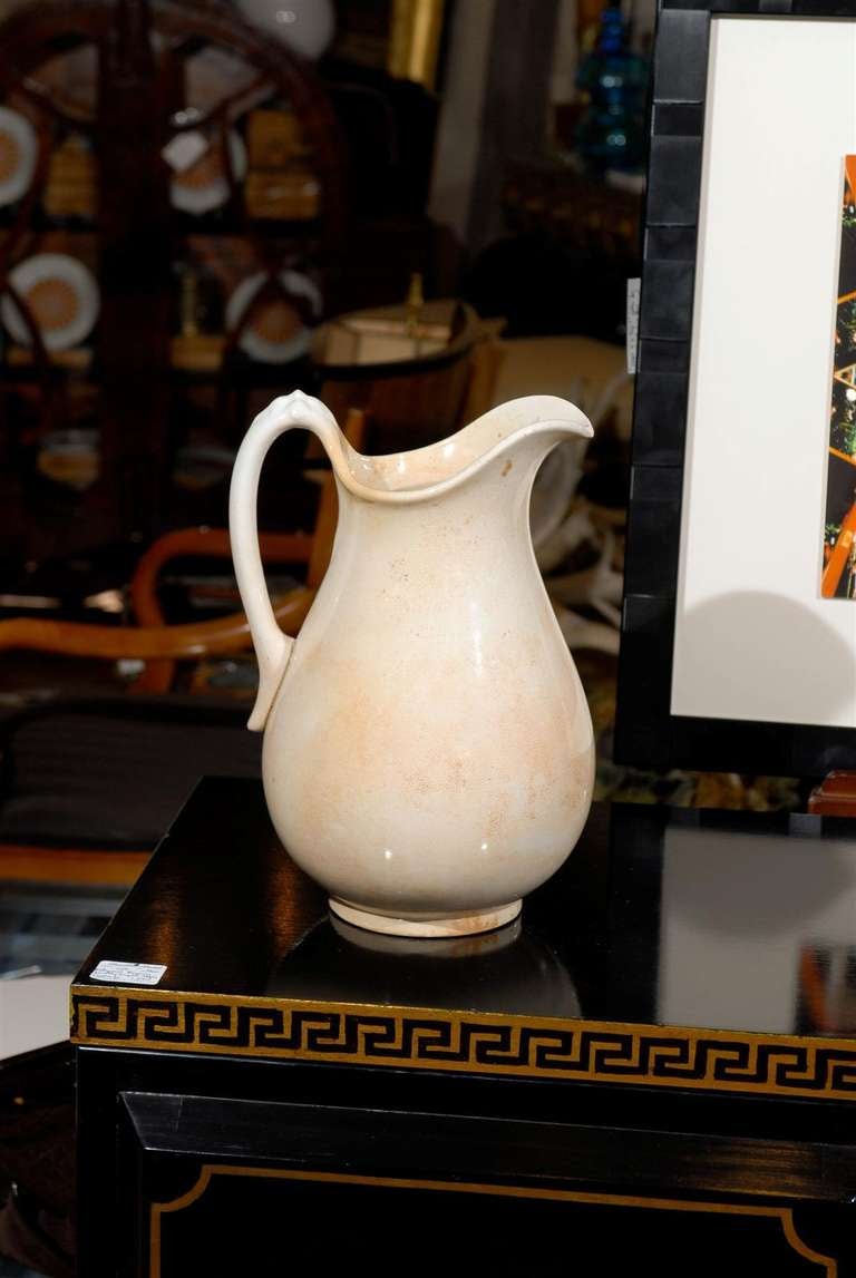 19th Century American Pottery Creamware Pitcher at 1stDibs