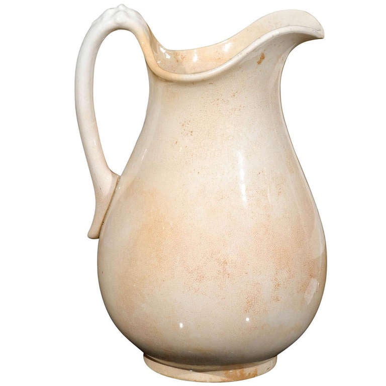 19th Century American Pottery Creamware Pitcher at 1stDibs