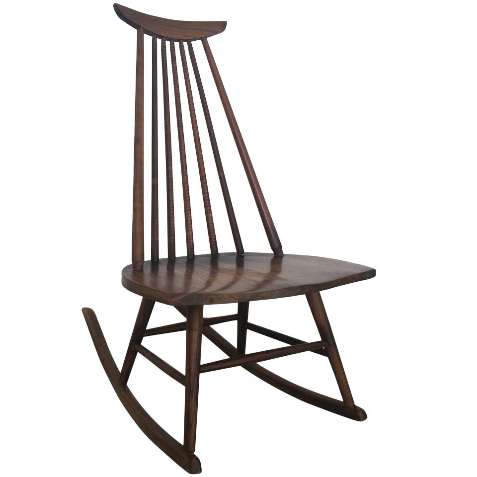 Danish Modern Mid-Century Rocking Chair at 1stDibs