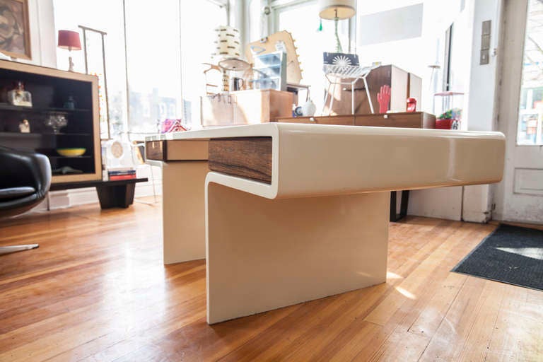 William Sklaroff for Vectra Fiberglass + Rosewood Desk at 1stDibs