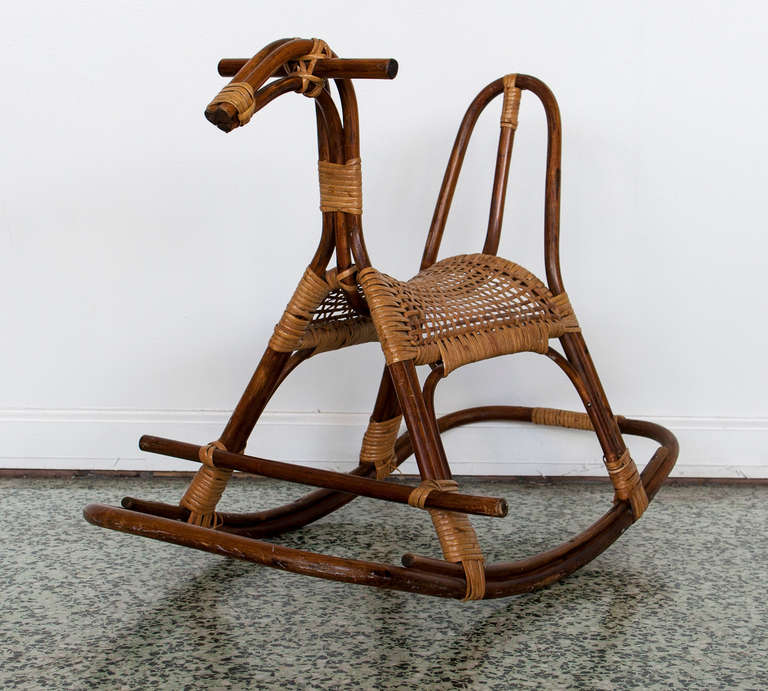 Danish Modern Rocking Horse at 1stDibs | vintage wicker rocking horse ...