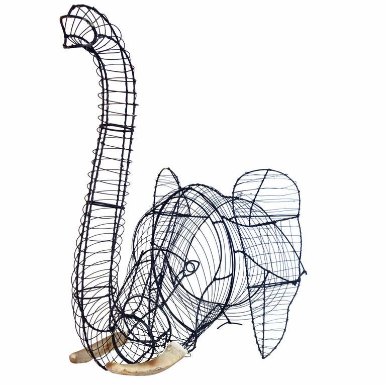 Stunning Elephant Wire Wall Sculpture at 1stDibs | elephant wire ...