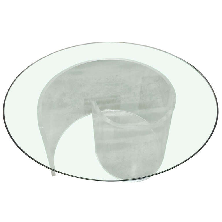 Glass and Acrylic Snail Coffee Table at 1stDibs