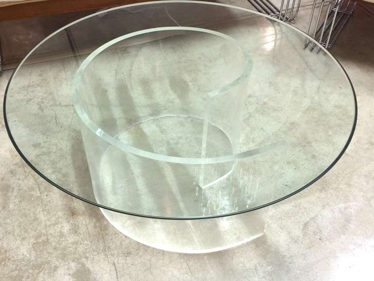 Glass and Acrylic Snail Coffee Table at 1stDibs