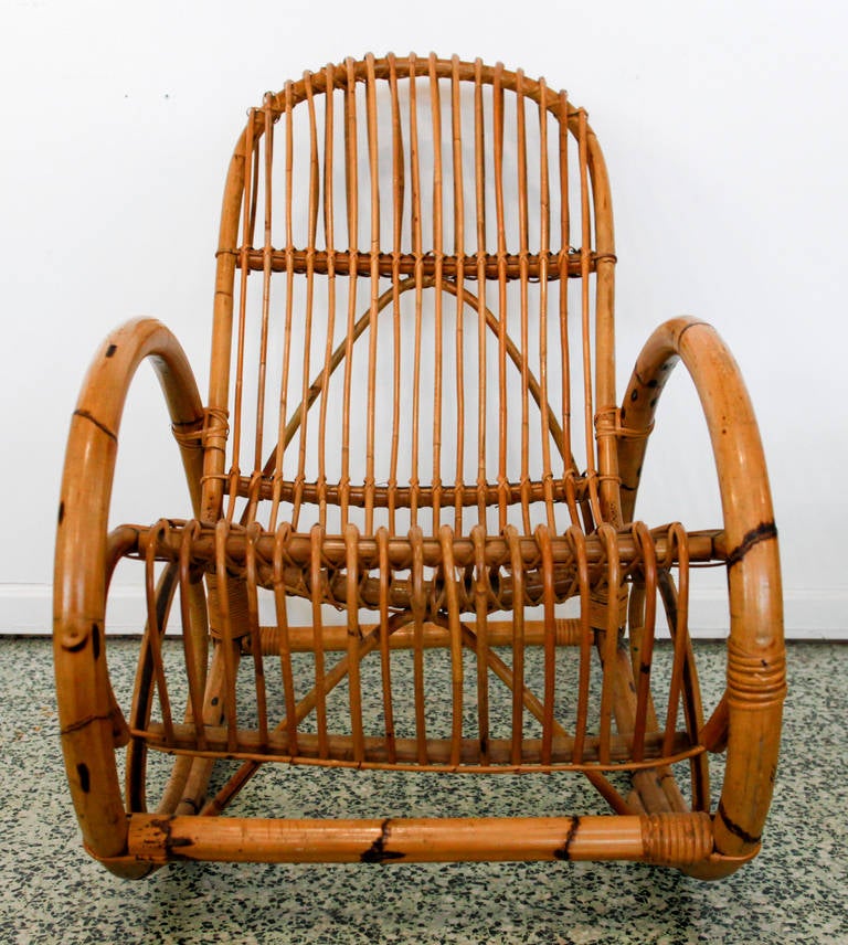 Mid-Century Italian Rattan Rocking Chair by Franco Albini at 1stDibs ...