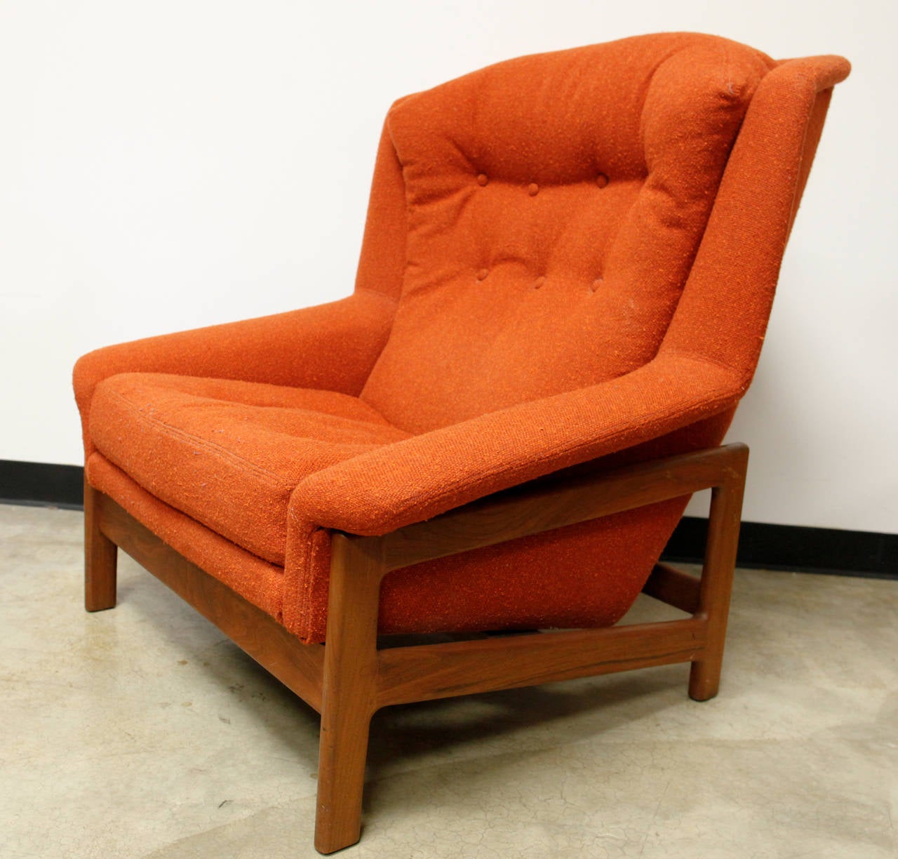 Dramatic Mid-Century Lounge Chair and Ottoman Reclining at 1stDibs