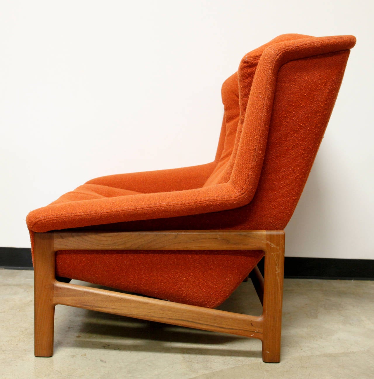 Dramatic Mid-Century Lounge Chair and Ottoman Reclining at 1stDibs