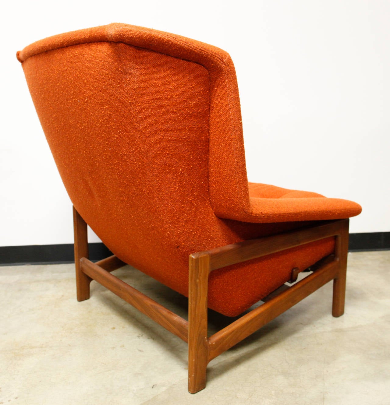 Dramatic Mid-Century Lounge Chair and Ottoman Reclining at 1stDibs