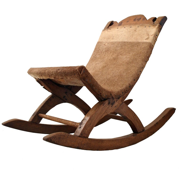 Mexican Deerskin Butaque Rocking Chair at 1stDibs