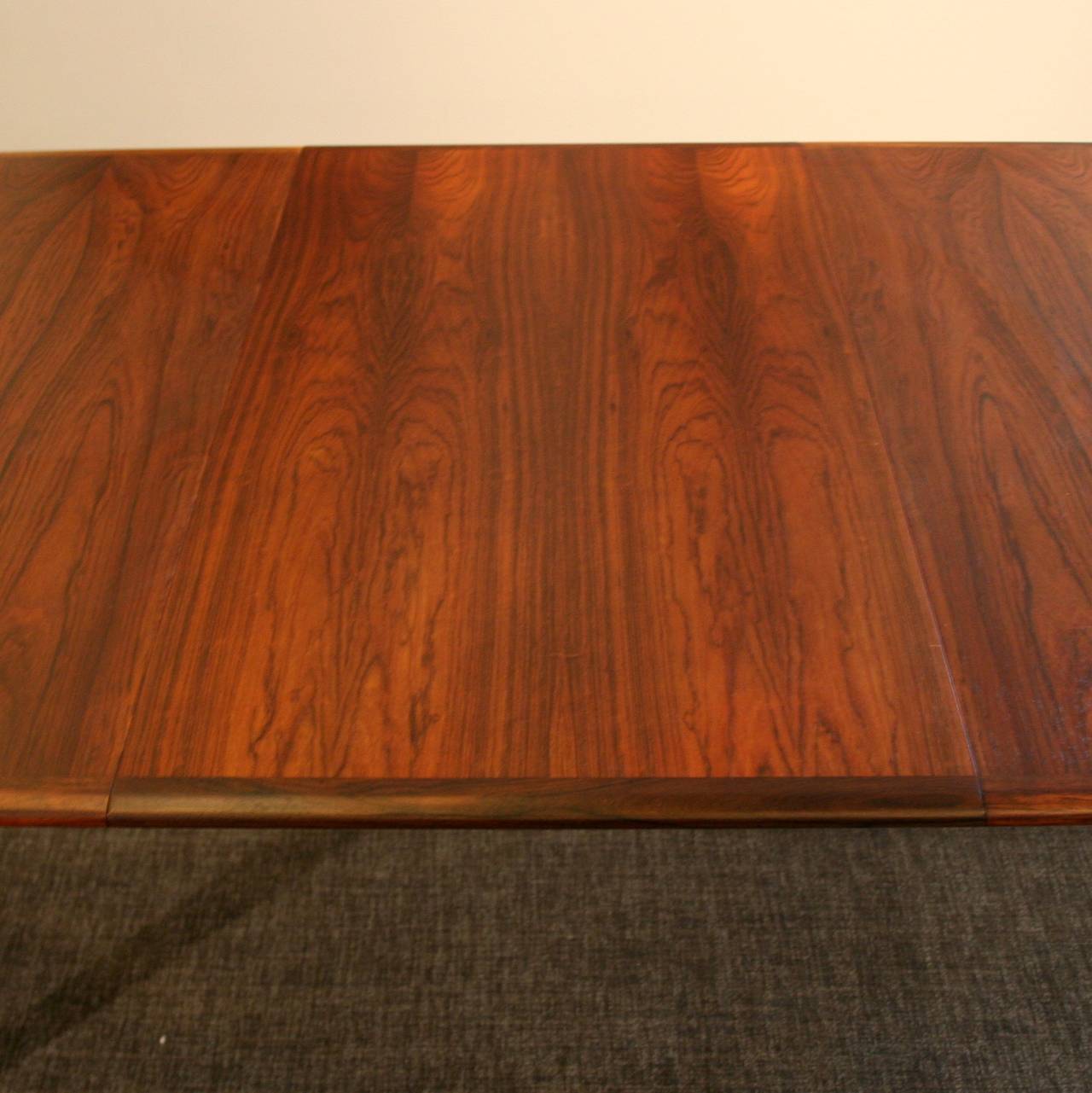 Vintage Danish Rosewood Dining Table with Two Leaves at 1stDibs