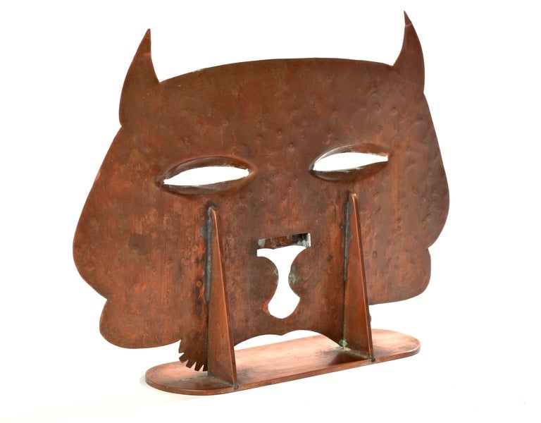 1930's Copper Cat Sculpture by Rodden at 1stDibs | cat and france copper