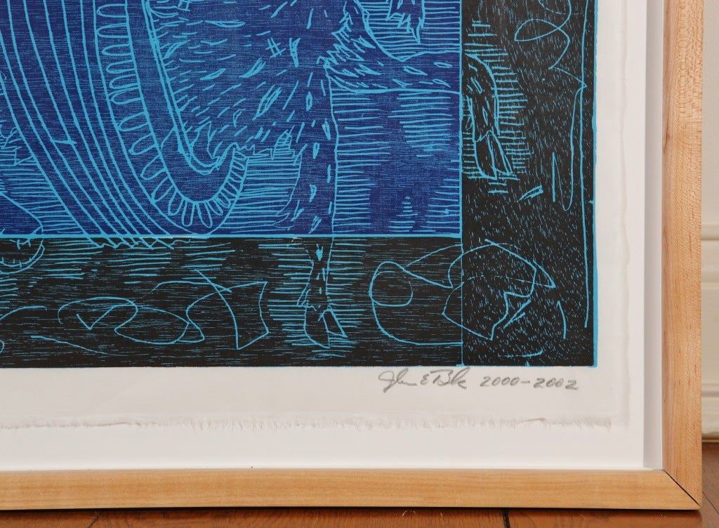 John Buck "Skyline" Woodcut For Sale at 1stDibs