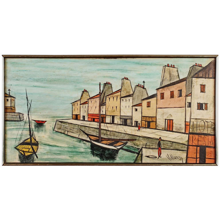Seaside Port by French Artist Villard at 1stDibs | villard artist ...