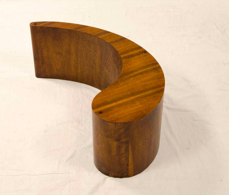Coctail Table Comma Shaped Wood Base with Glass Top at 1stDibs | comma ...