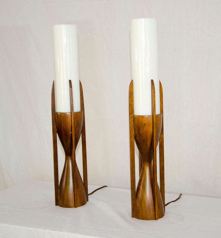 Pair of Mid Century Lamps - Modeline at 1stDibs