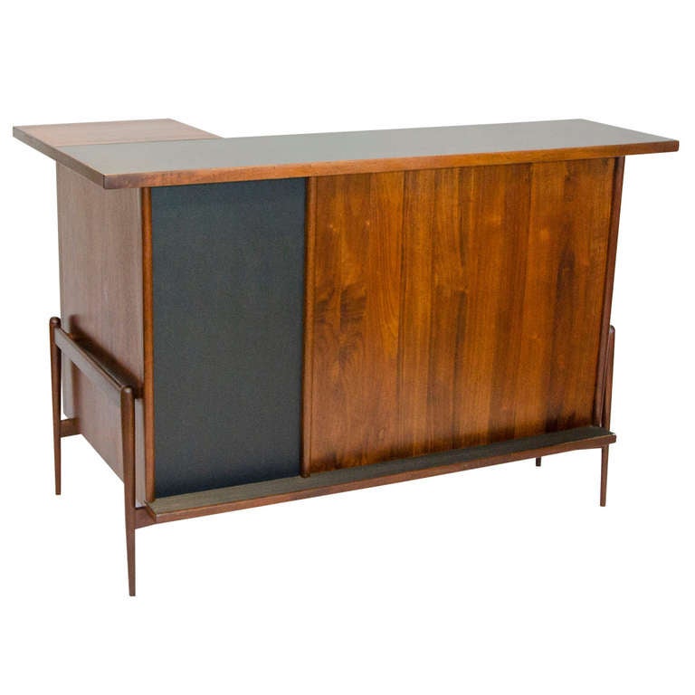Mid Century Walnut Bar at 1stDibs
