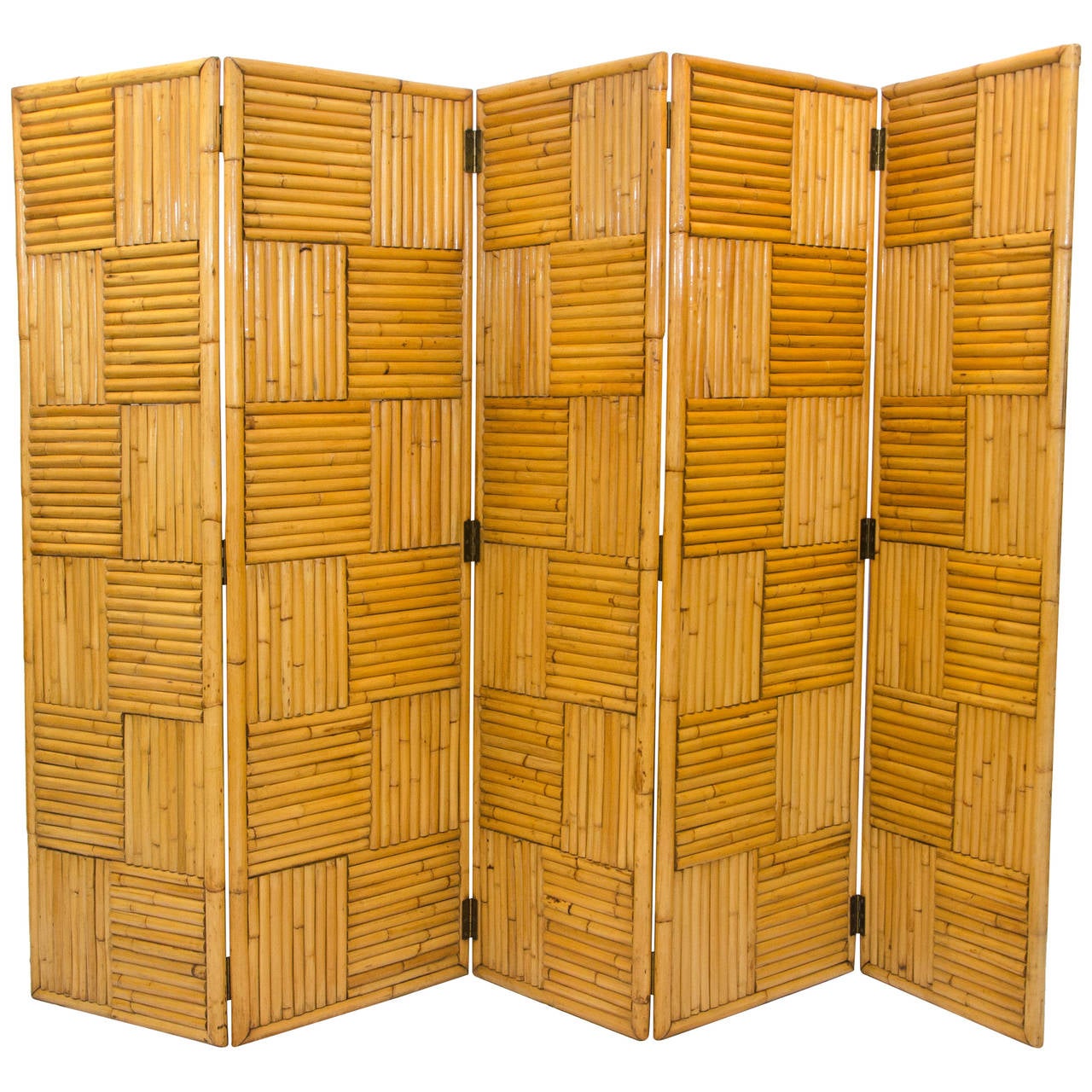 Rattan Five-Panel Screen at 1stDibs