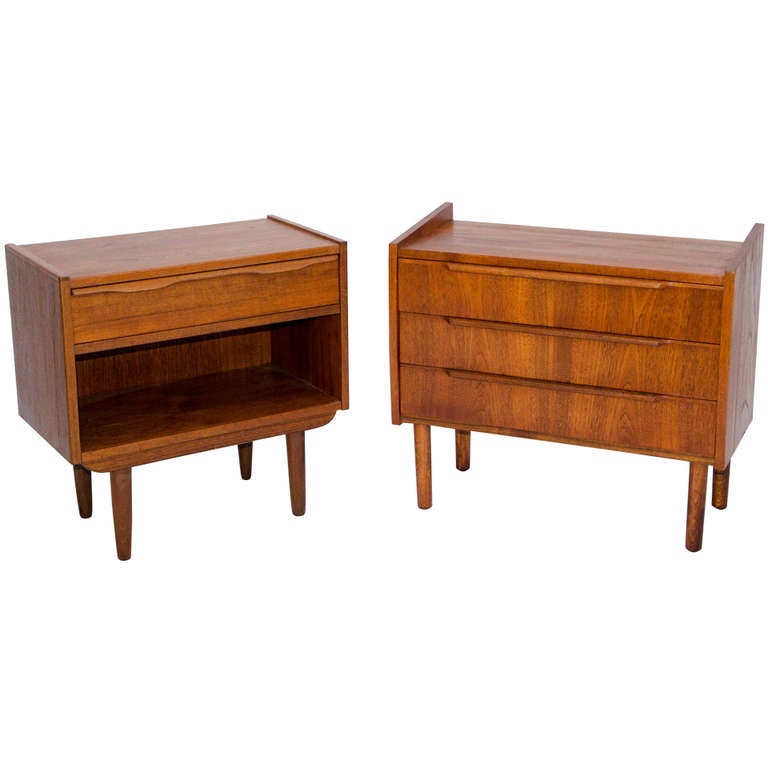 Pair of Mid Century Teak Nightstands - Similar Size at 1stDibs | non ...