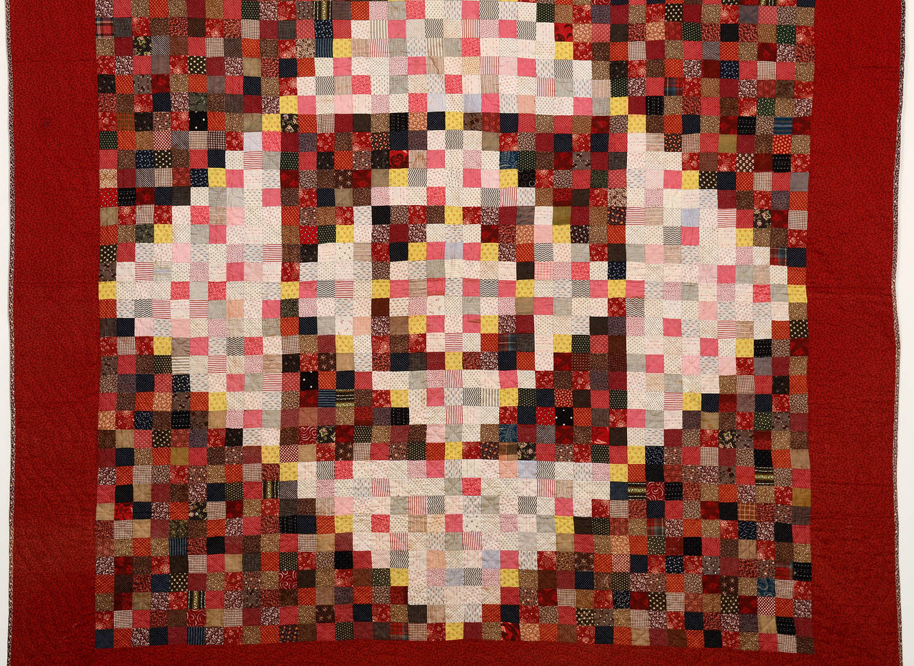 One Patch Diamond in Square Quilt at 1stDibs