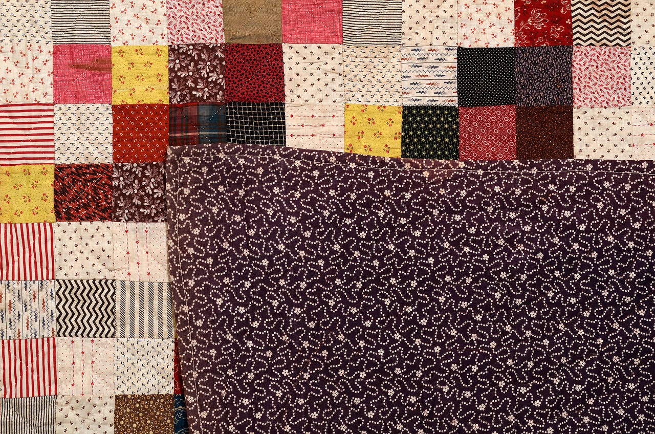 One Patch Diamond in Square Quilt at 1stDibs