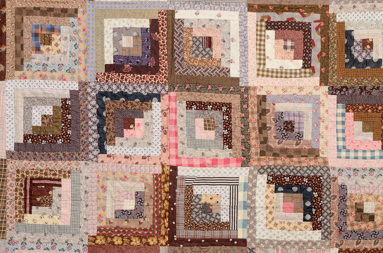 Chevrons Log Cabin Quilt at 1stDibs