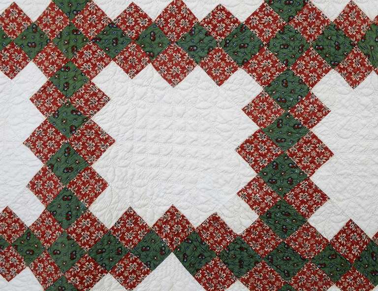 Irish Chain Quilt with Wild Goose Chase bORDER at 1stDibs