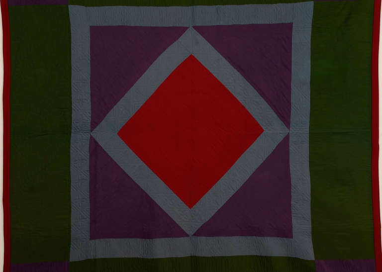 Lancaster County Amish Center Diamond Quilt at 1stDibs