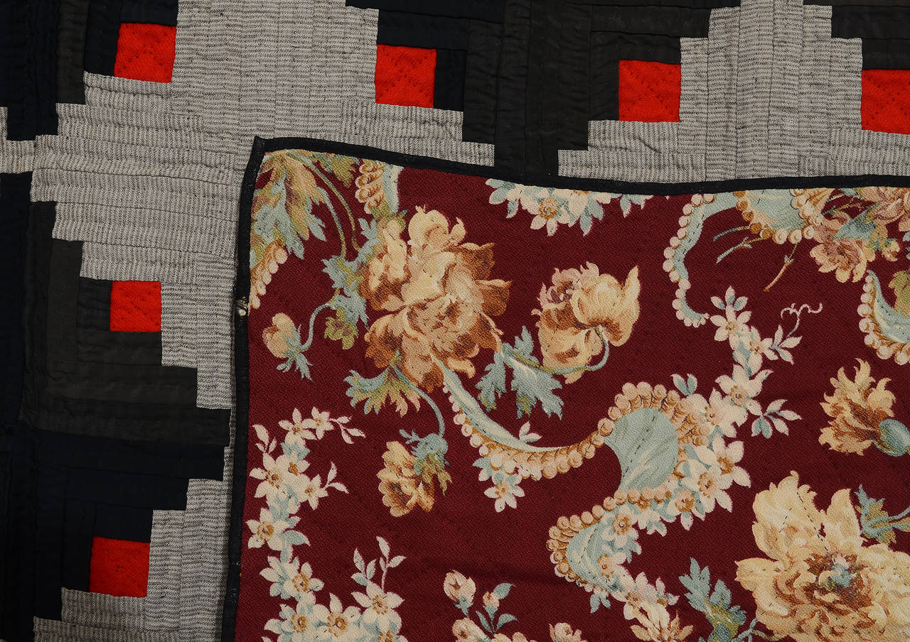 Mennonite Log Cabin Quilt at 1stDibs
