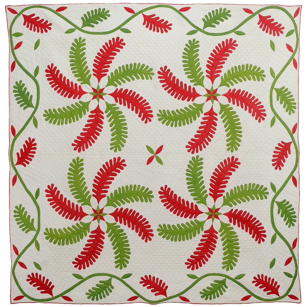 Princess Feather Quilt at 1stDibs