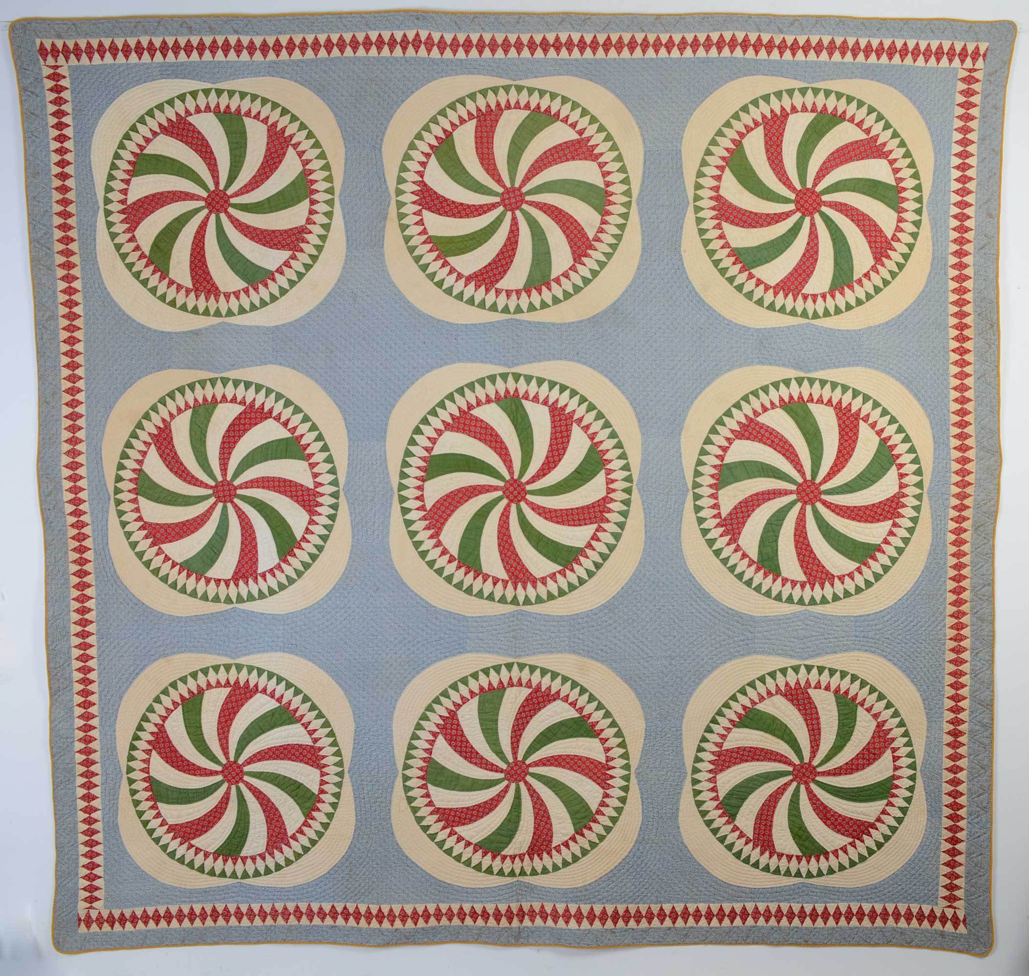 Swirling Pinwheels Quilt at 1stDibs