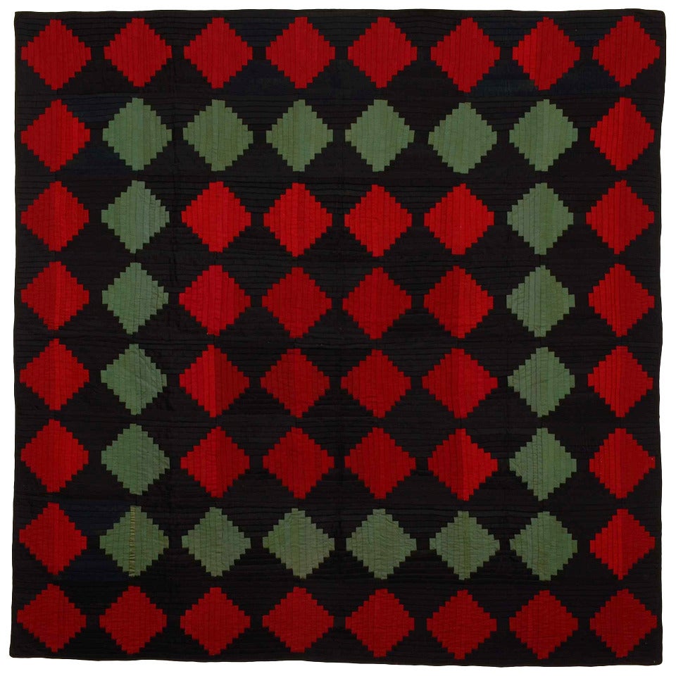 Courthouse Steps - 2 For Sale on 1stDibs | country courthouse quilt pattern