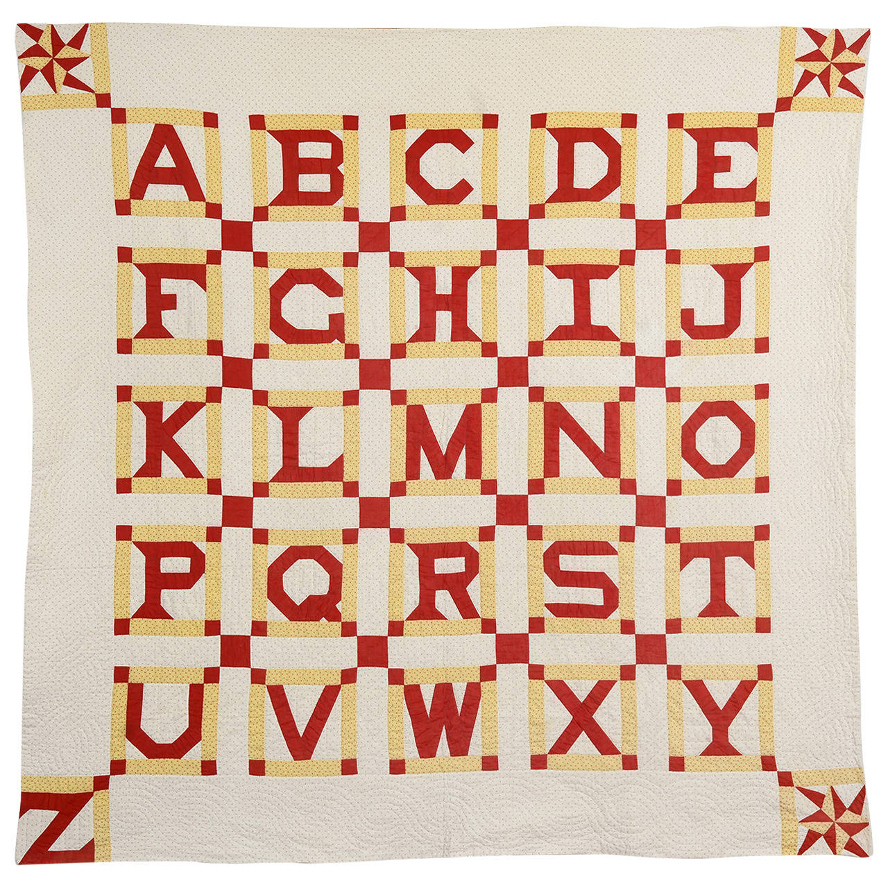 Rare Alphabet Quilt at 1stDibs