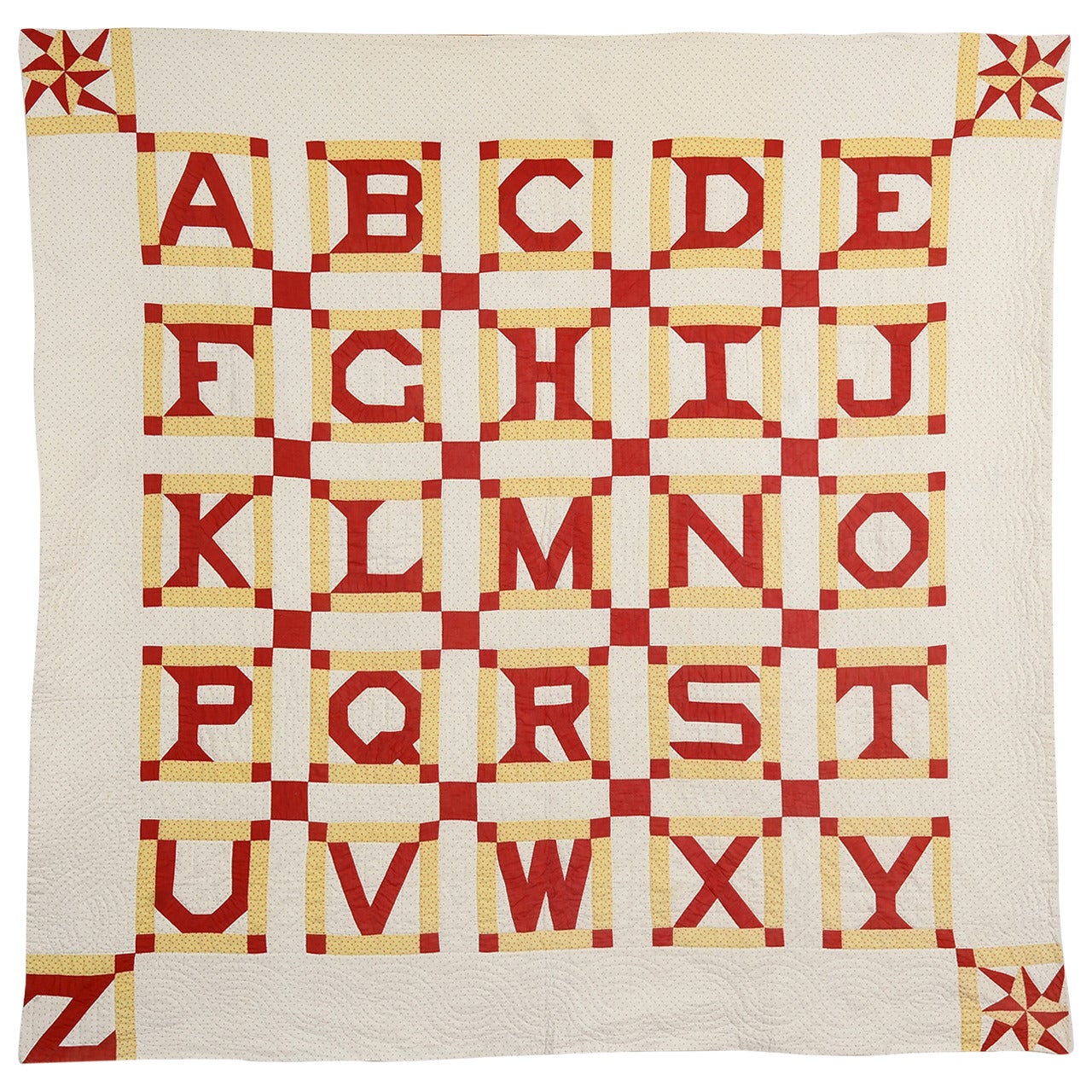 Rare Alphabet Quilt at 1stDibs