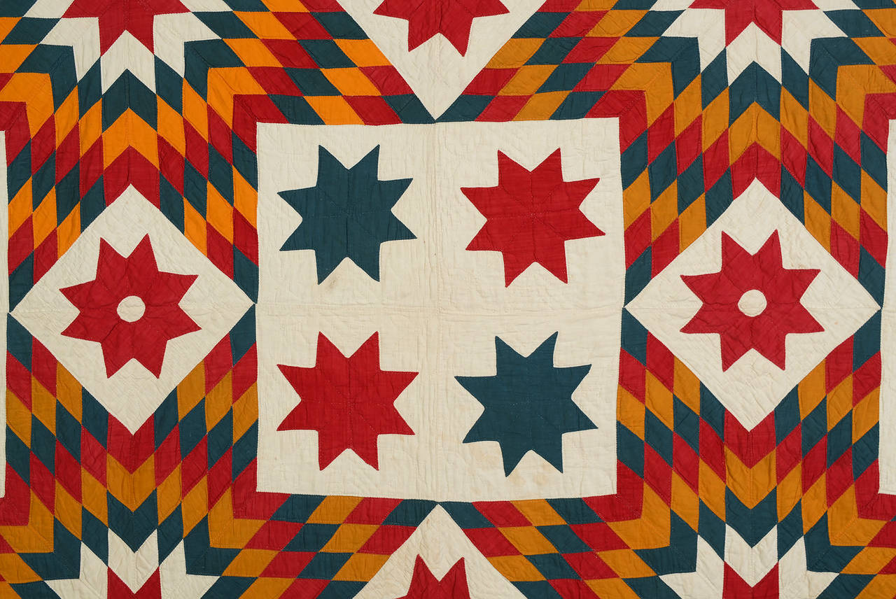 Touching Stars Quilt at 1stDibs