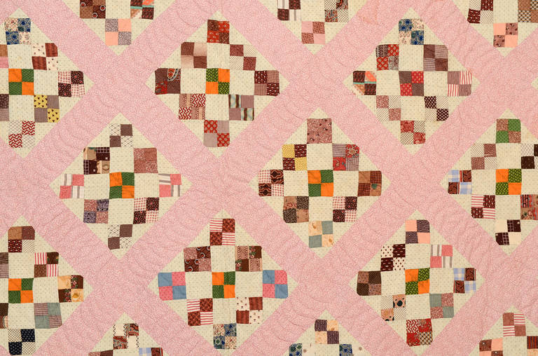 Four-Patch in Diamond Quilt at 1stDibs | diamond patch quilt pattern