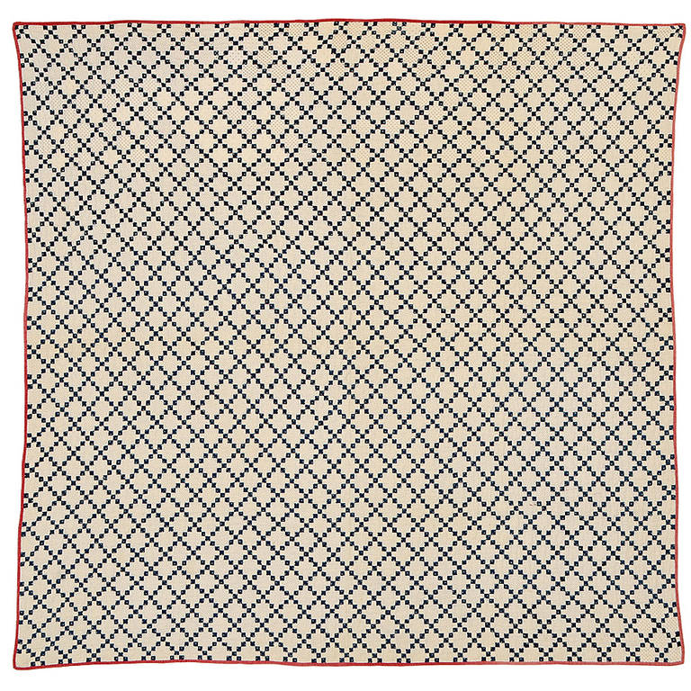 Postage Stamp Nine Patch Quilt at 1stDibs