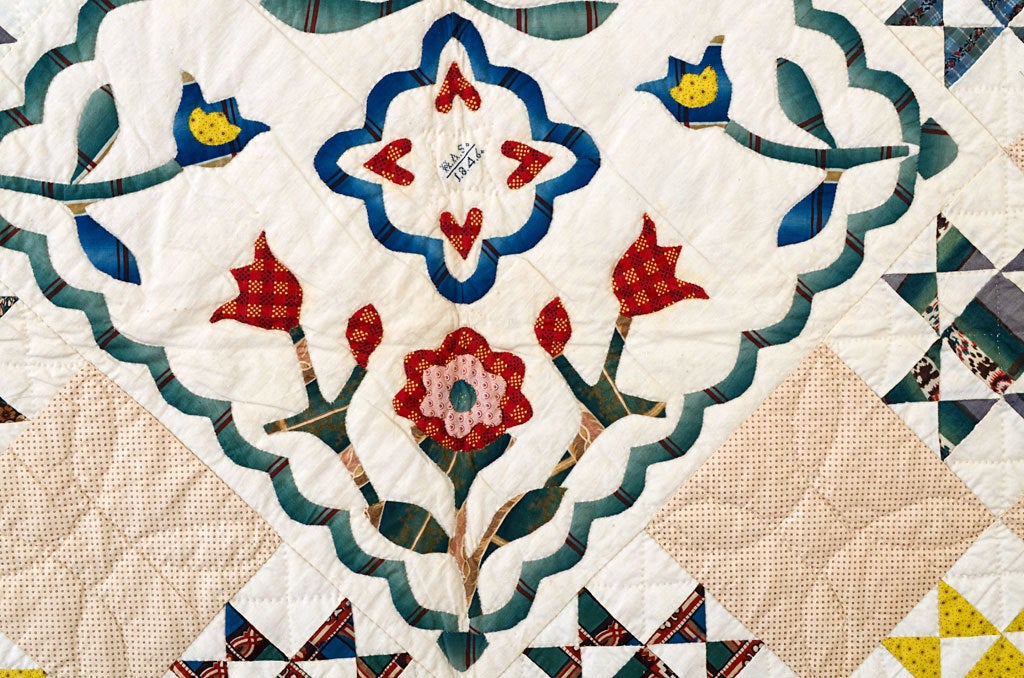 Variable Stars and Applique Quilt at 1stDibs