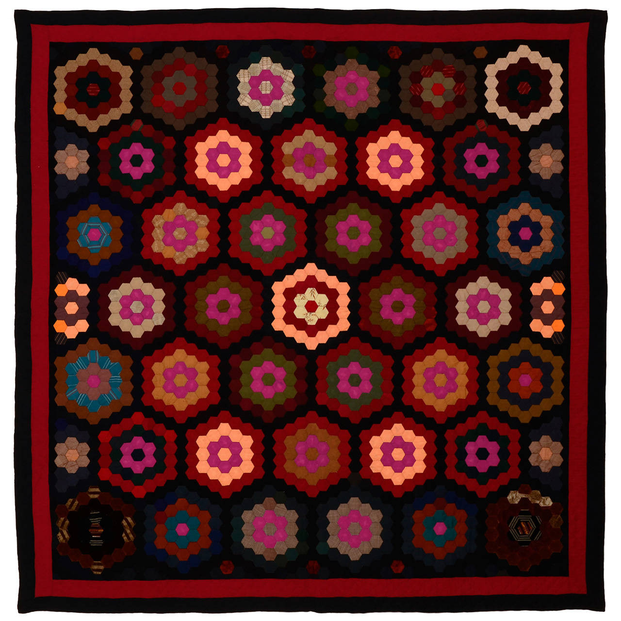 Mennonite Hexagons Quilt at 1stDibs