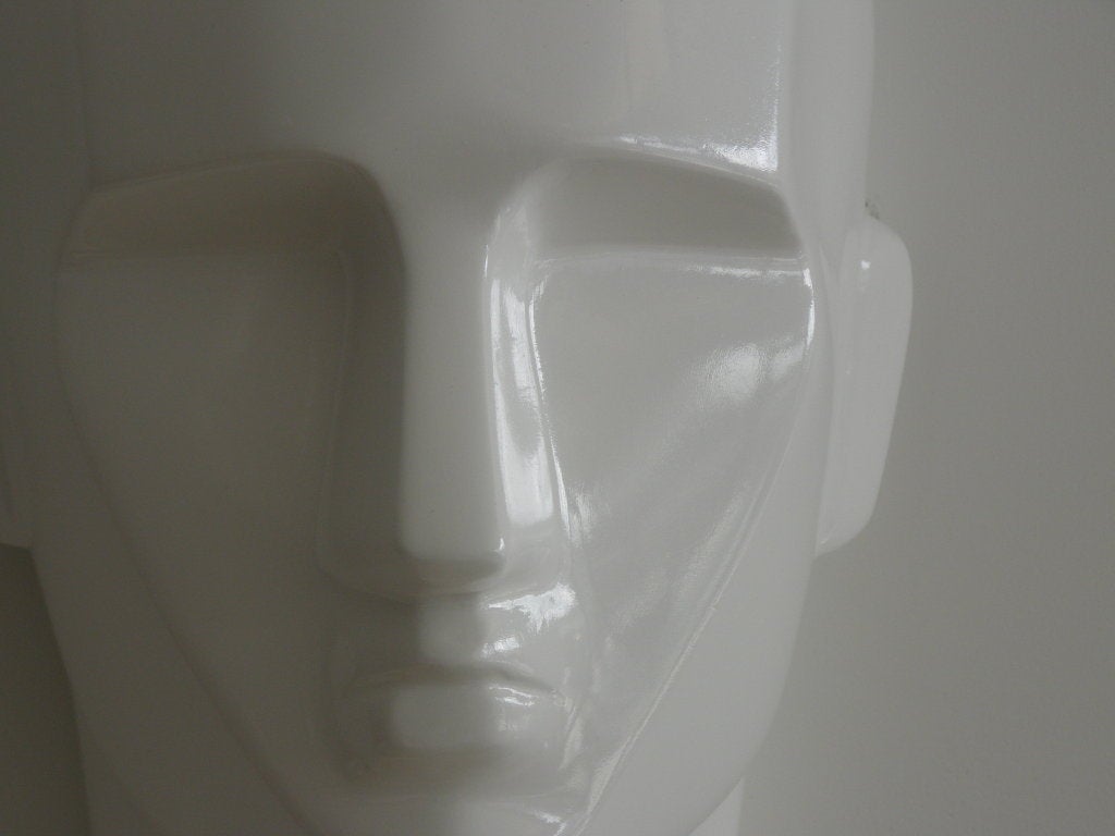 Machine Age Plaster Head Wall Sculpture at 1stDibs