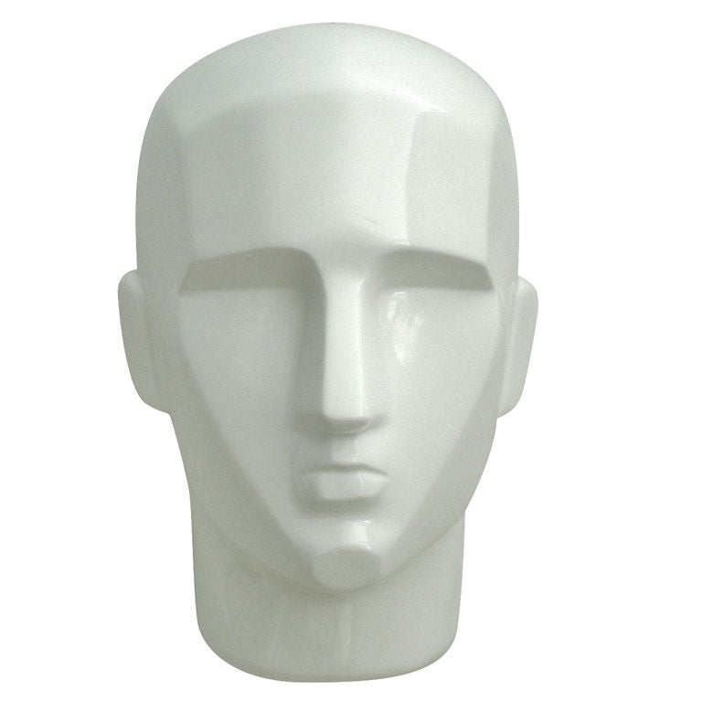 Machine Age Plaster Head Wall Sculpture at 1stdibs