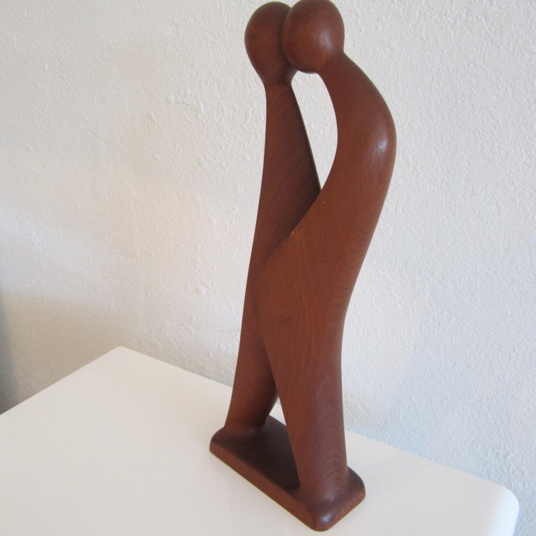 Danish Abstract Wood Carved Sculpture at 1stDibs