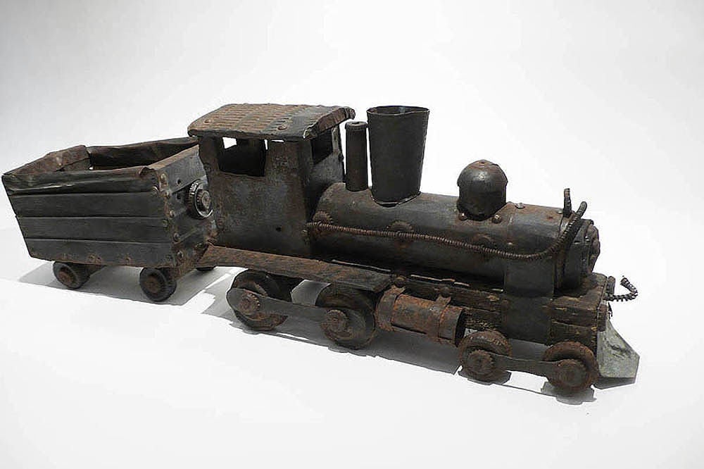 Unusual And Rare Folk Art Sculpture Depicting A Train Locomotive at 1stDibs