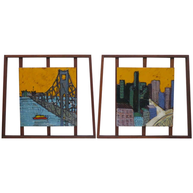 Harris Strong Cityscape Tiles at 1stDibs